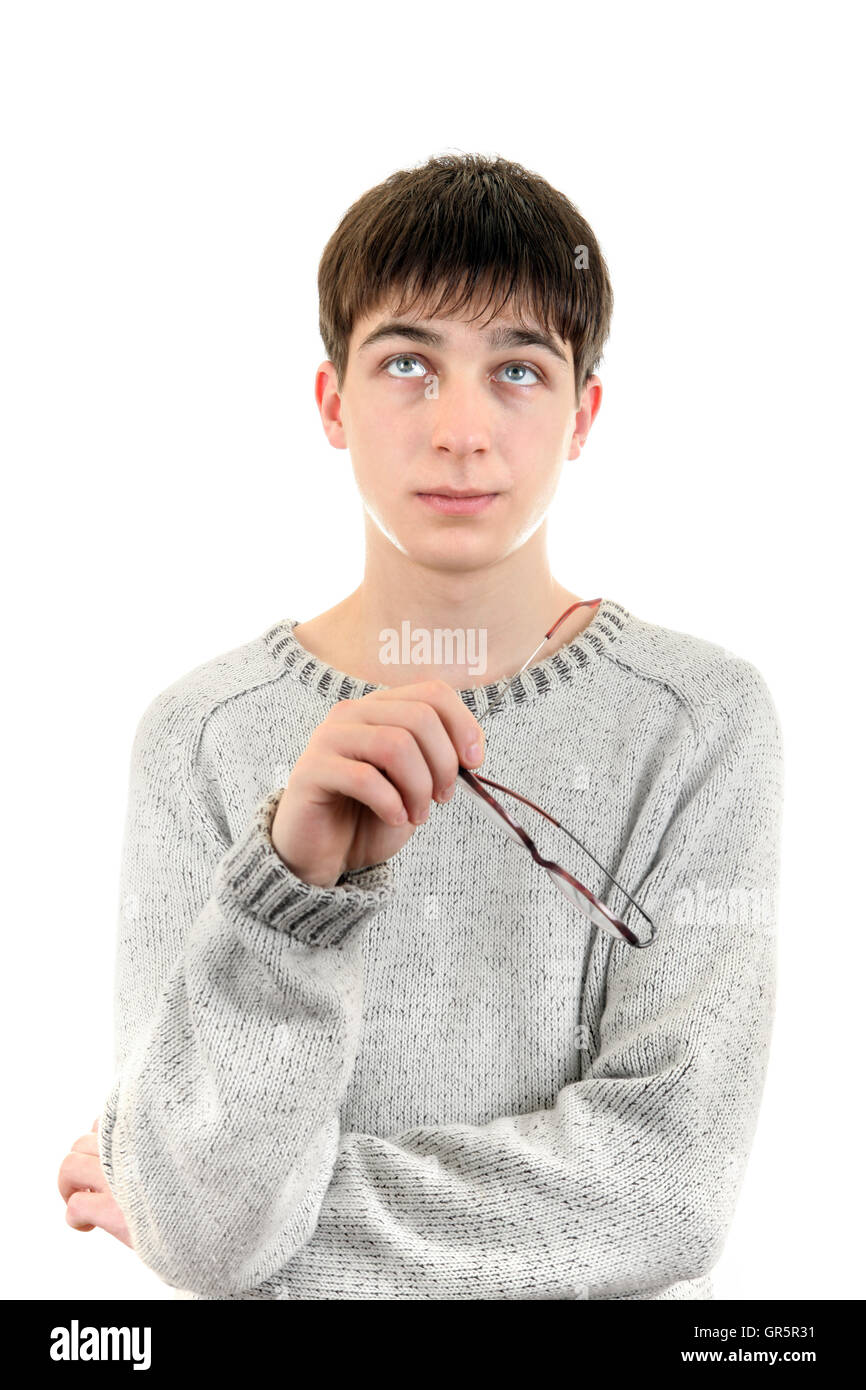 Young Man Thinking Stock Photo - Alamy