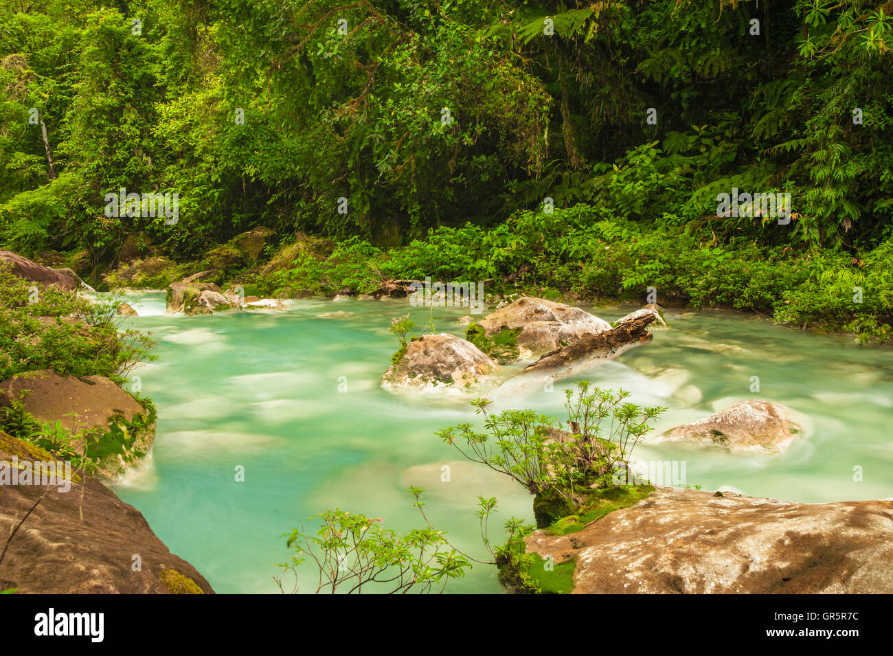 Flowing Waters of Rio Celeste Stock Photo - Alamy