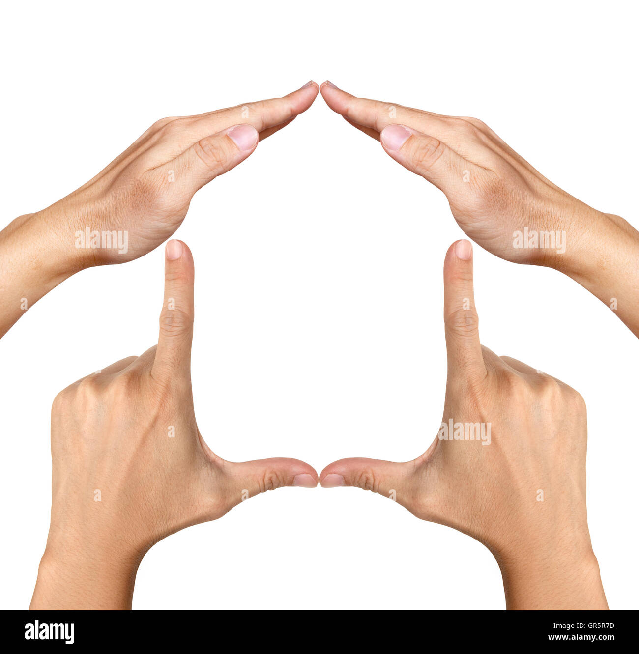human hands made house shape Stock Photo - Alamy
