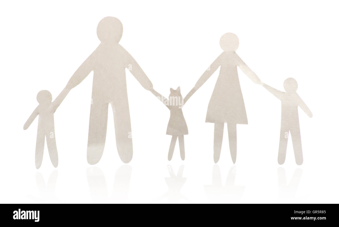 Family paper chain Cut Out Stock Images & Pictures - Alamy