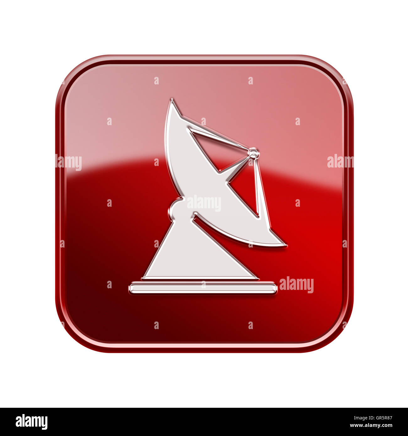 Antenna icon glossy red, isolated on white background Stock Photo - Alamy
