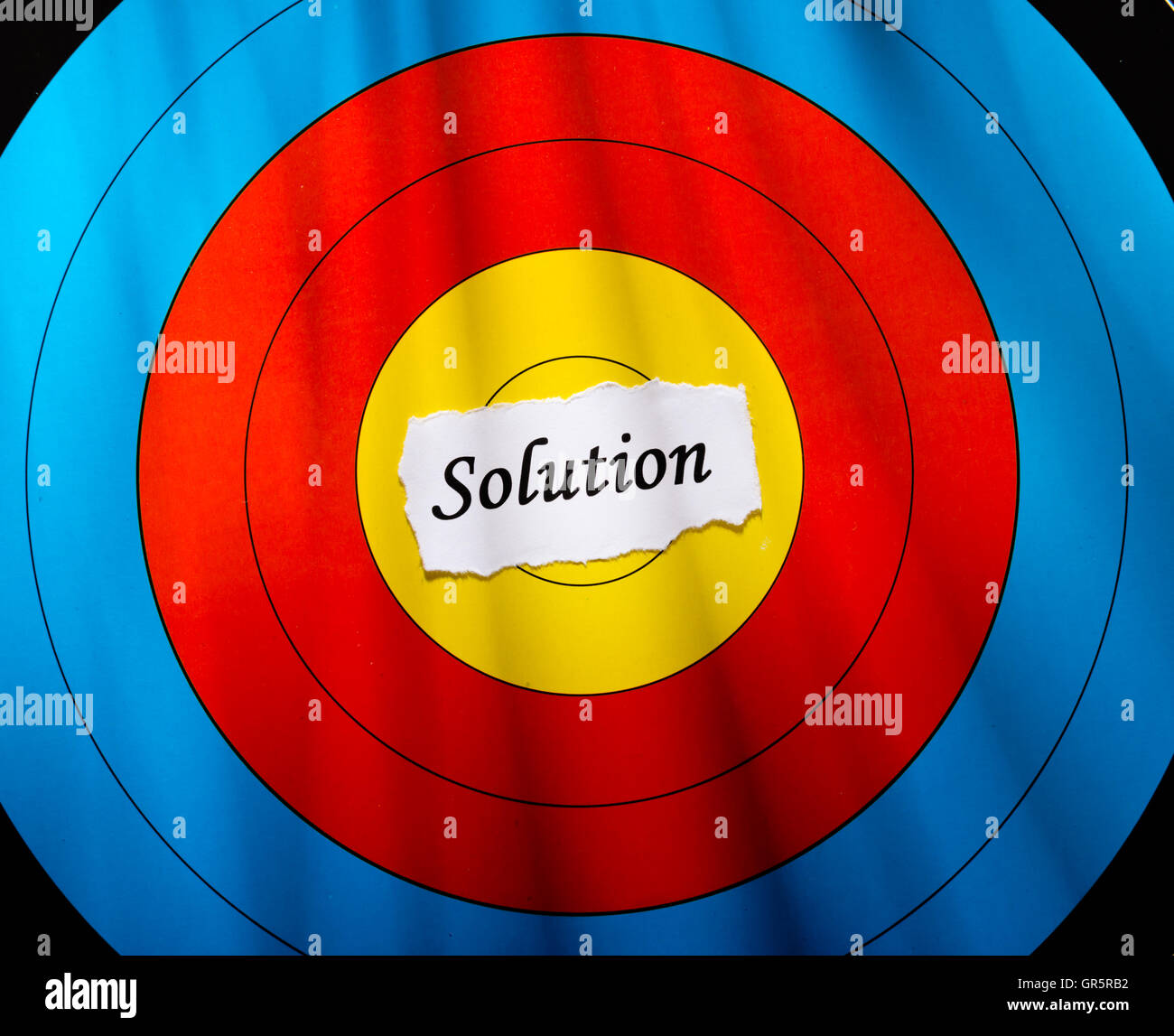 Target on solution Stock Photo - Alamy