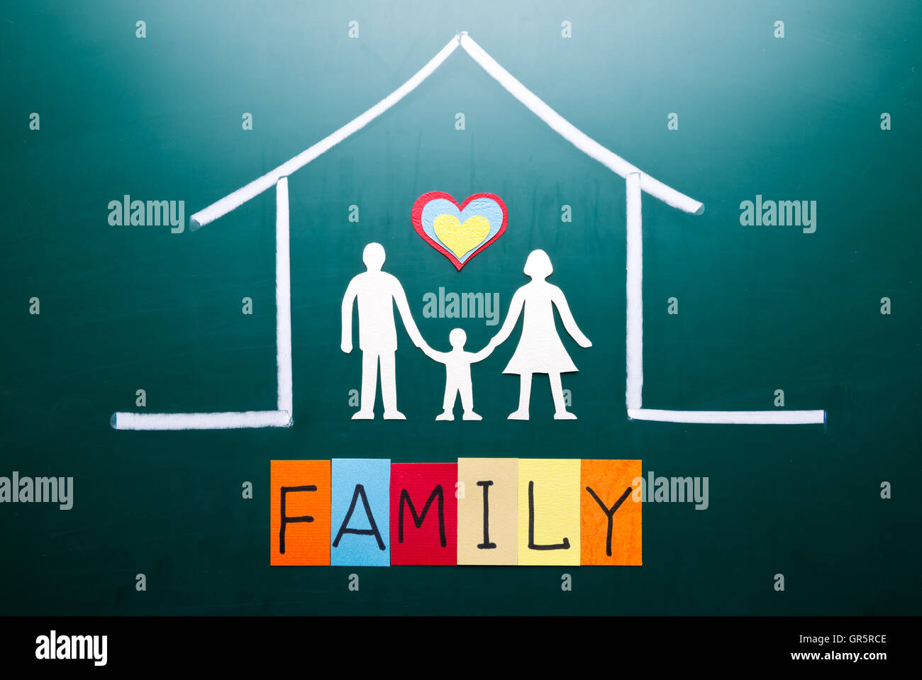 Family word and people in house Stock Photo - Alamy