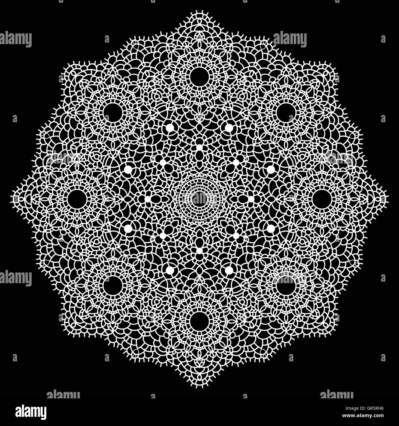 Crochet lace mandala Stock Vector Image & Art - Alamy