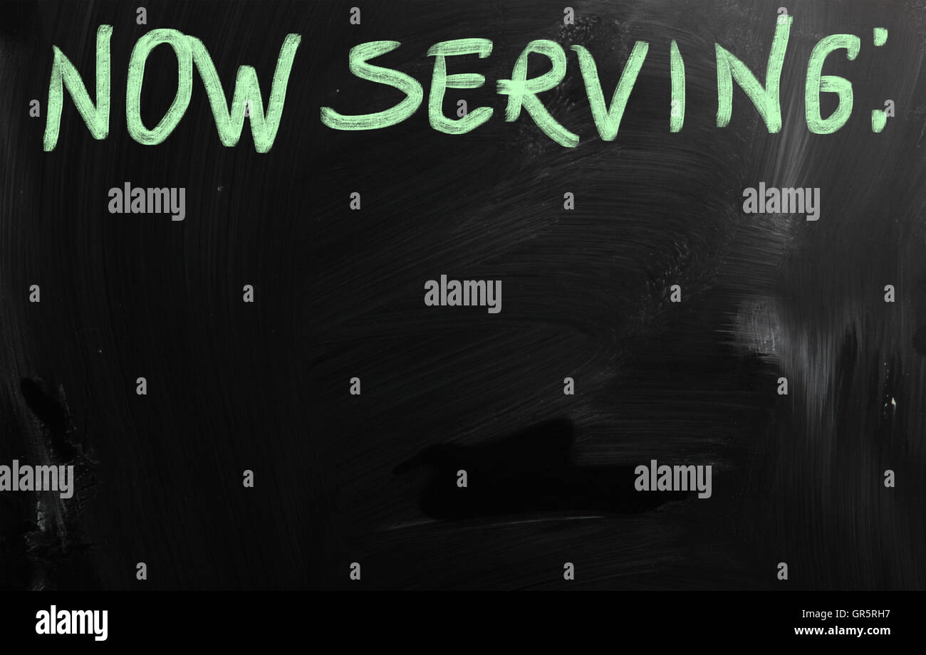 Now serving sign hi-res stock photography and images - Alamy