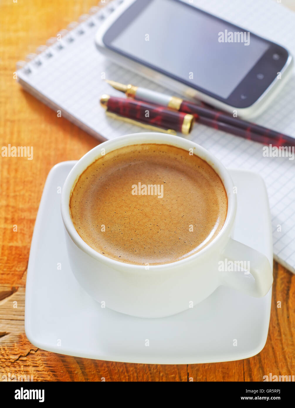 coffee and note Stock Photo - Alamy