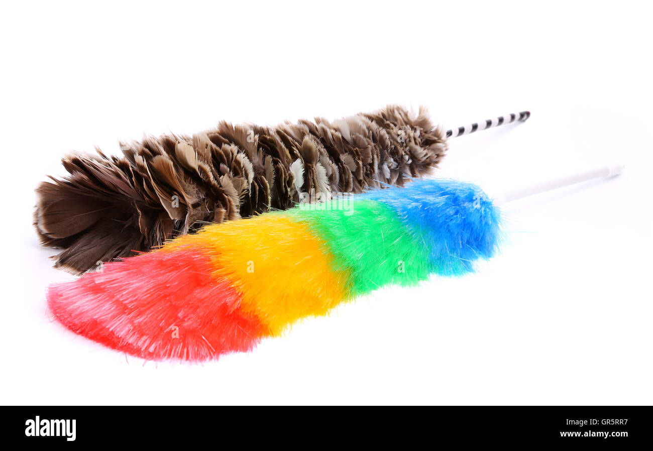 Ostrich feather duster Cut Out Stock Images & Pictures - Alamy