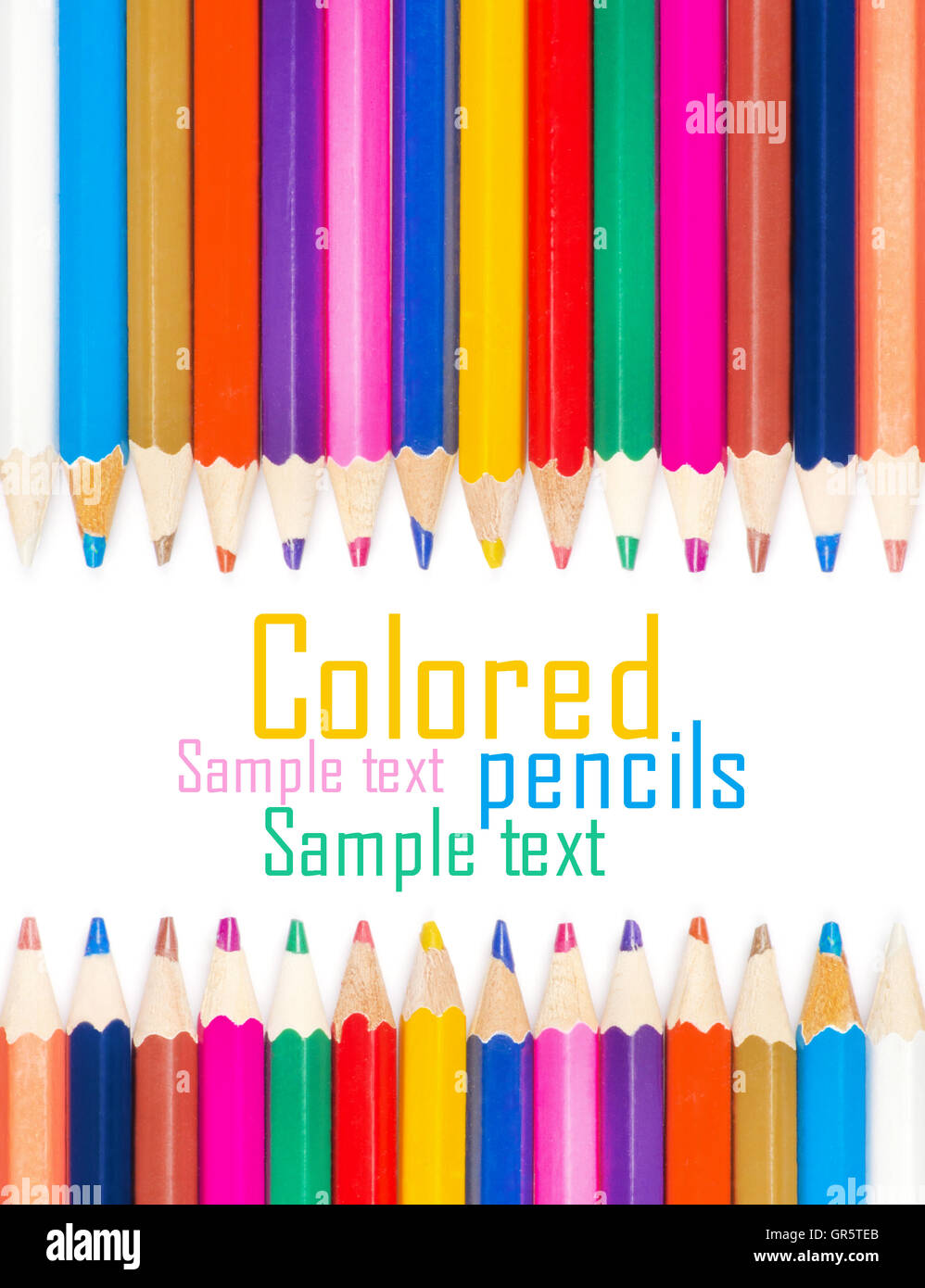 Set of color pencils for creativity on a white background Stock Photo ...