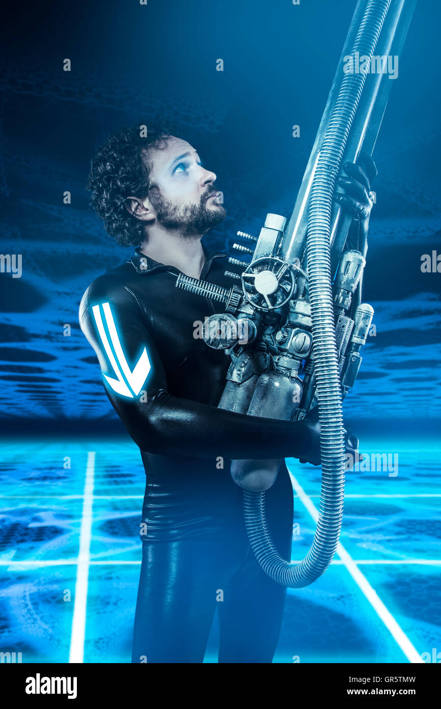 Neon machine gun hi-res stock photography and images - Alamy