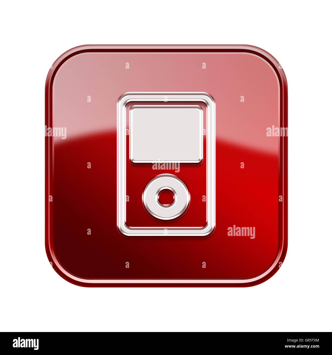 mp3 player glossy red, isolated on white background Stock Photo - Alamy