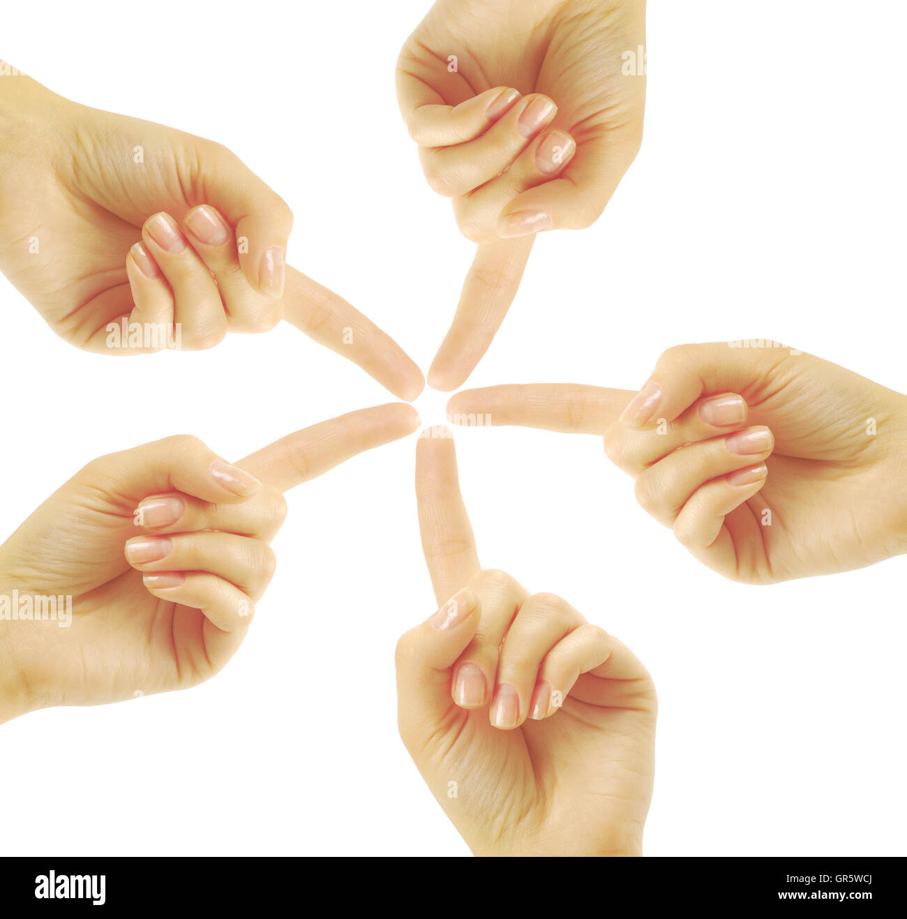 Hands of teamwork , forming the star shape Stock Photo - Alamy