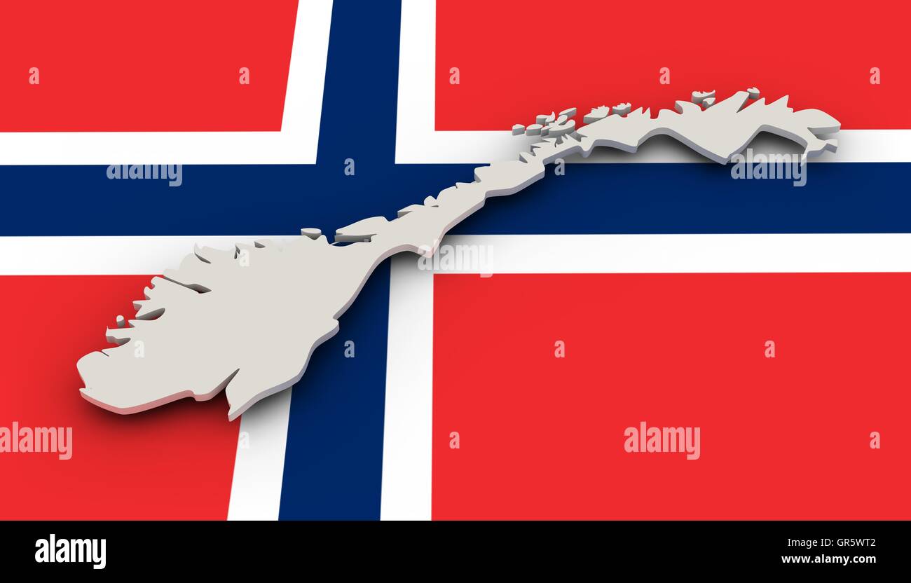 Norway map and flag Stock Photo - Alamy