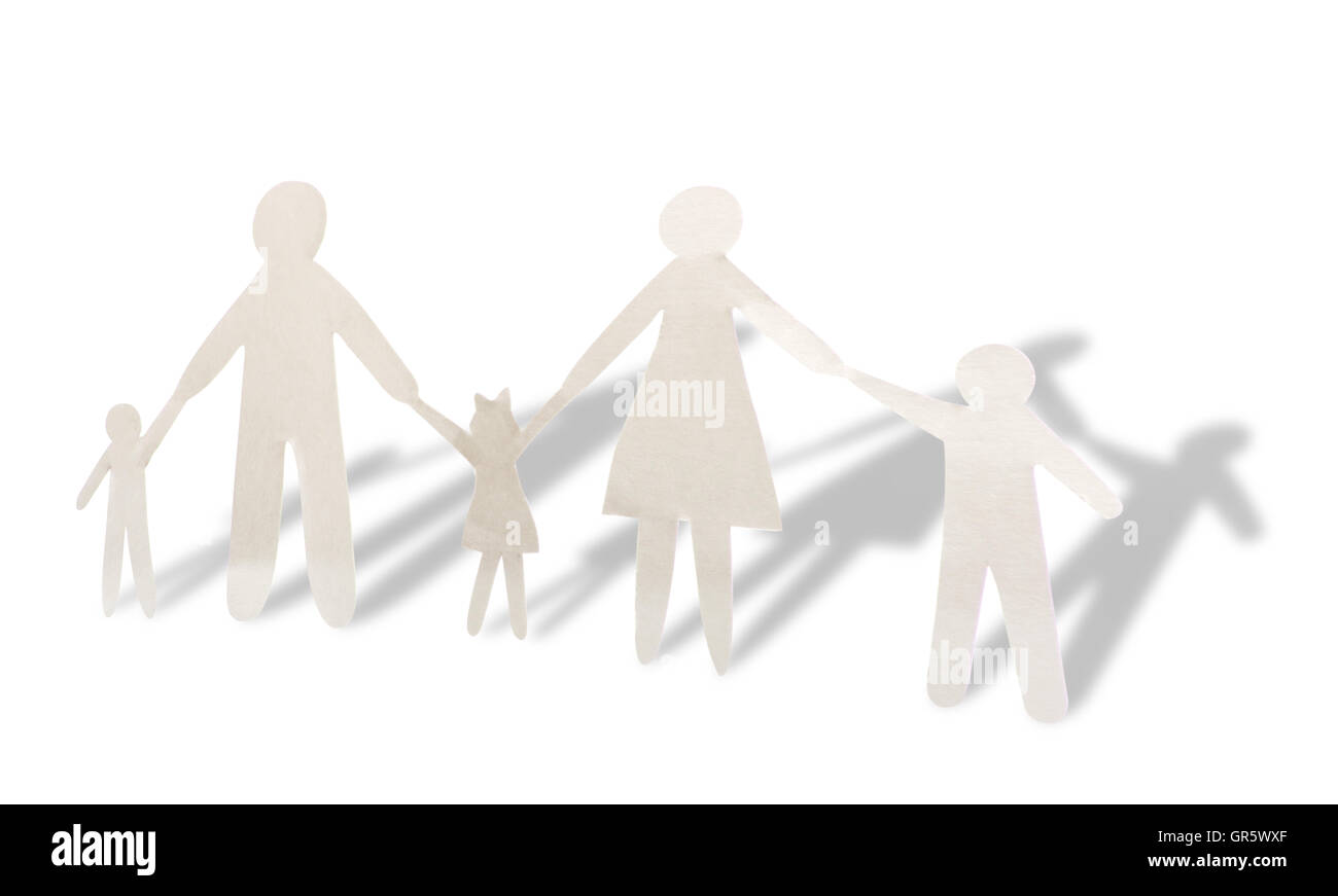 Family paper chain Cut Out Stock Images & Pictures - Alamy