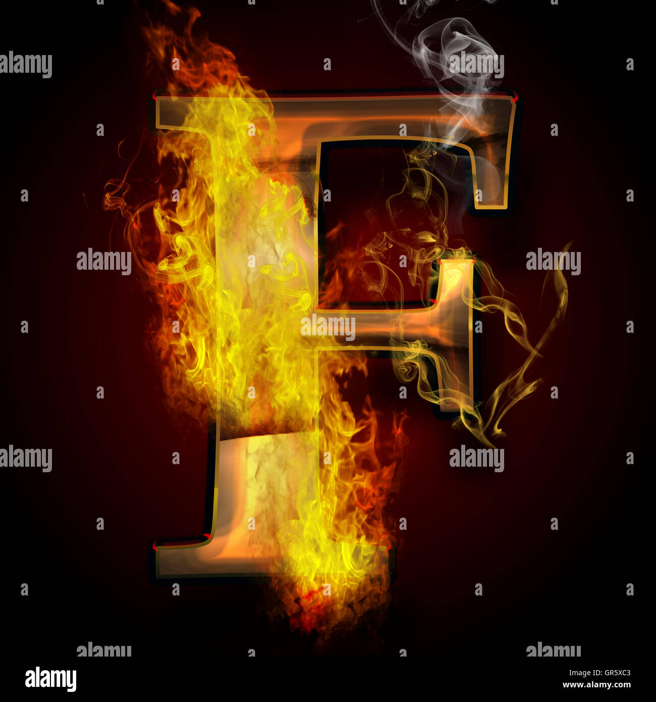 F, fire letter illustration Stock Photo - Alamy
