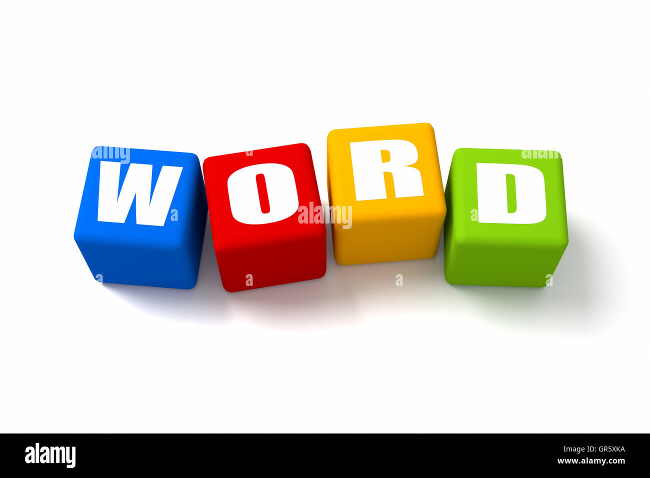 Word Colored Cubes Stock Photo - Alamy