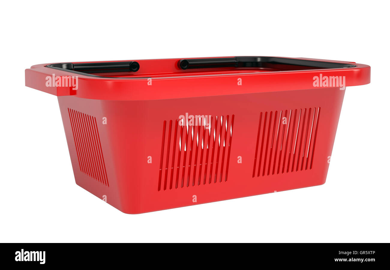 Red shopping basket Stock Photo - Alamy