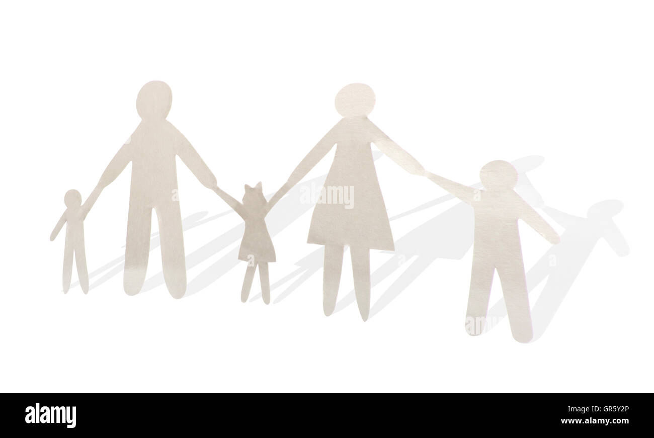 Family paper chain Cut Out Stock Images & Pictures - Alamy