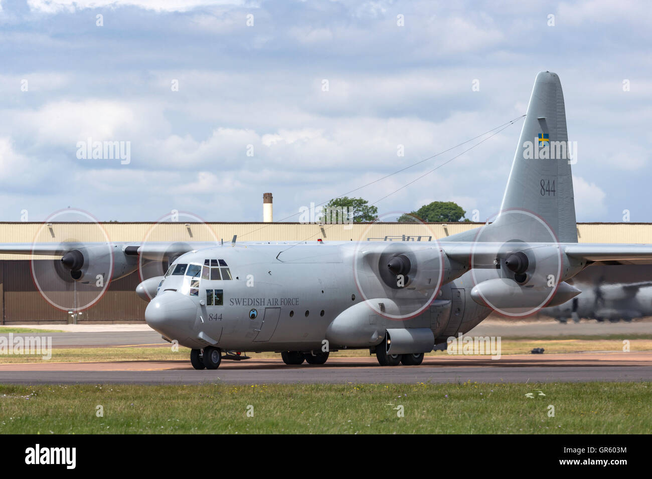 Swedish Air Force Lockheed C-130H Hercules cargo aircraft at the Royal ...