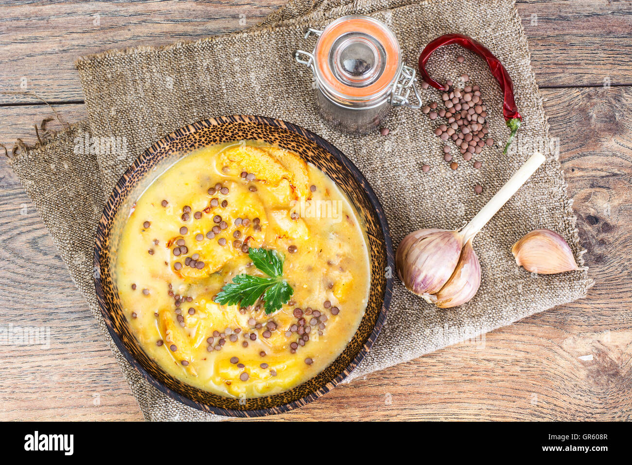 Tasty mashed pea soup hi-res stock photography and images - Alamy