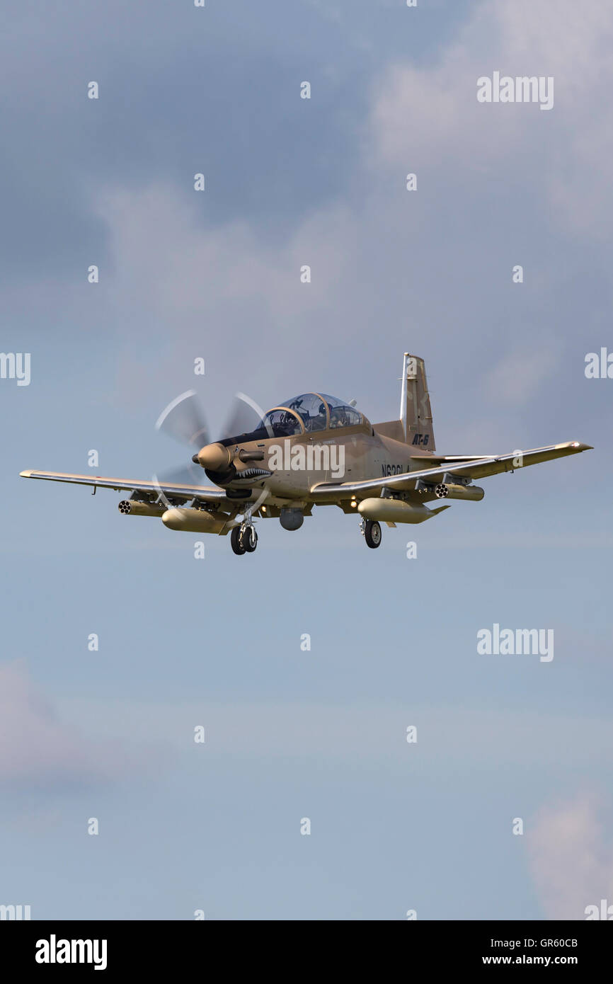 Hawker Beechcraft (Raytheon) AT-6B ‘Wolverine’ light attack aircraft ...