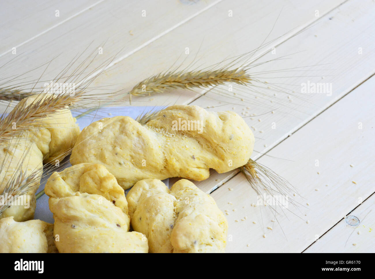 White bakery bread on the white background Stock Photo - Alamy
