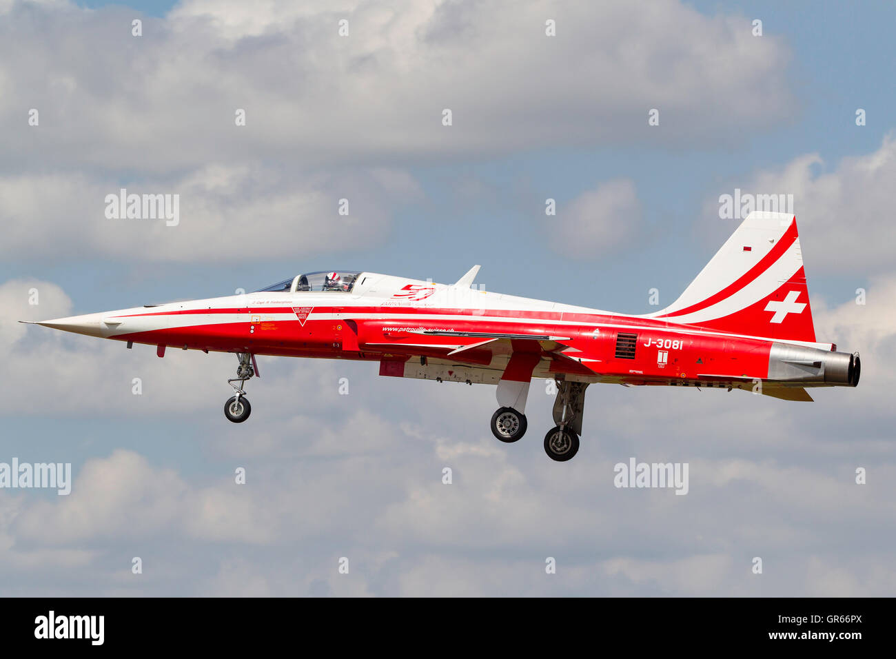 Patrouille Suisse, the formation aerobatics team of the Swiss Air Force flying Northrop F-5E ...