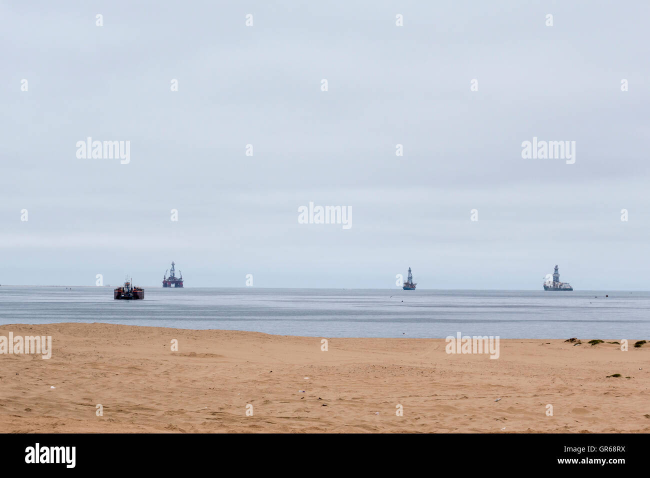 Drilling rigs off shore near Walvis Bay, Namibia Stock Photo - Alamy