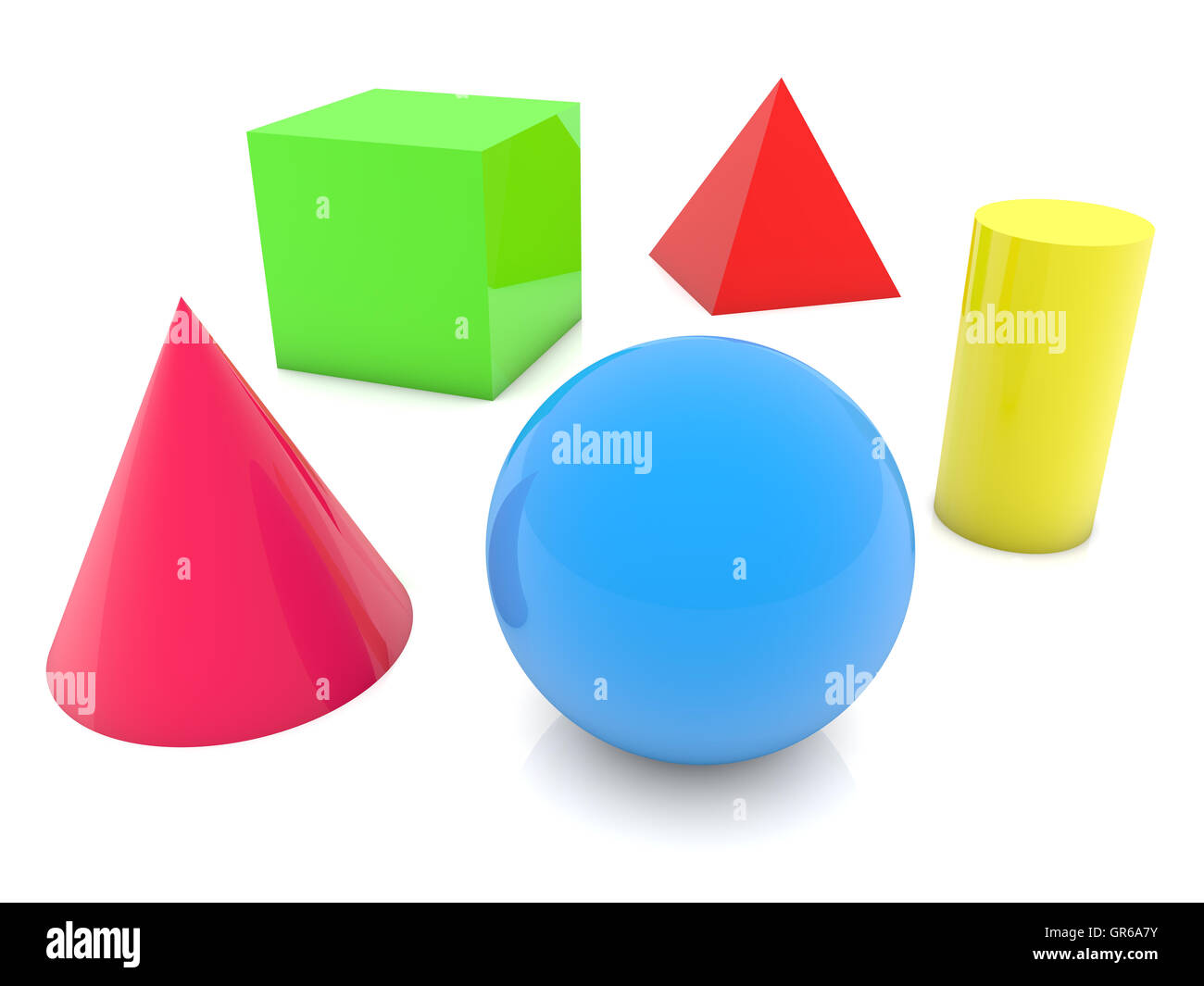 Geometric shapes in different colors on white Stock Photo - Alamy