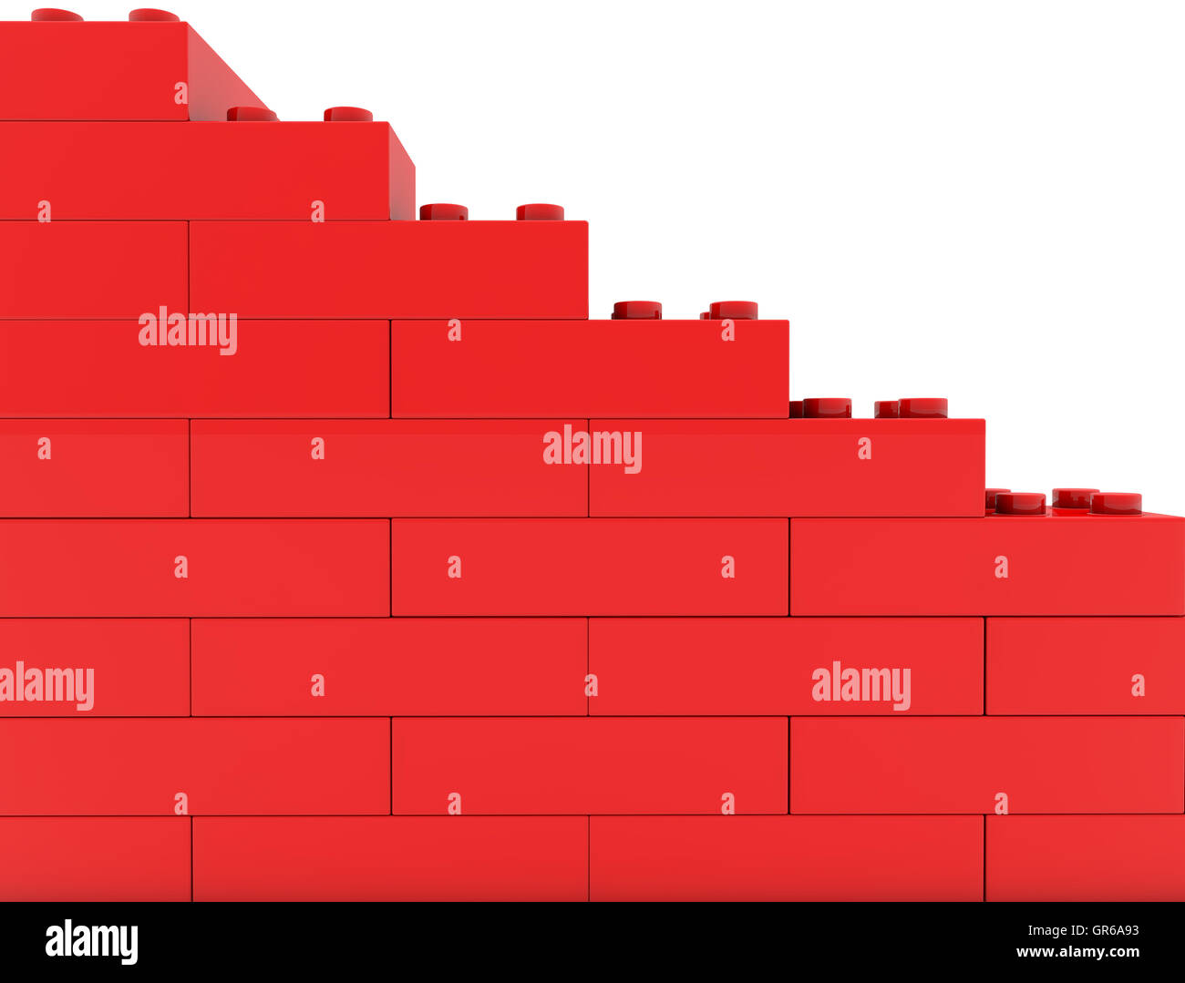 Wall of toy bricks in red color Stock Photo - Alamy