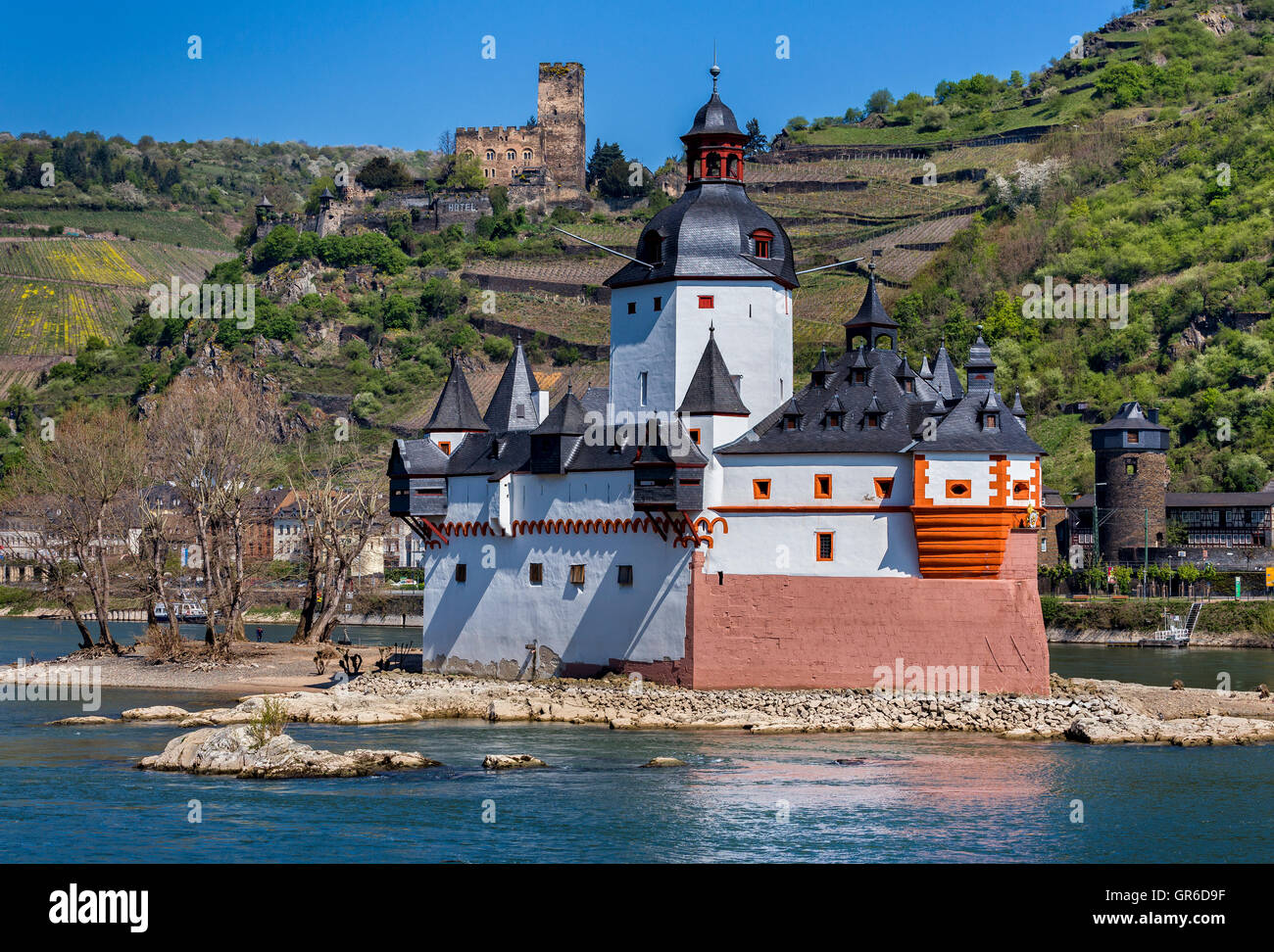 Pfalzgrafenstein Castle In The Rhine Stock Photo - Alamy