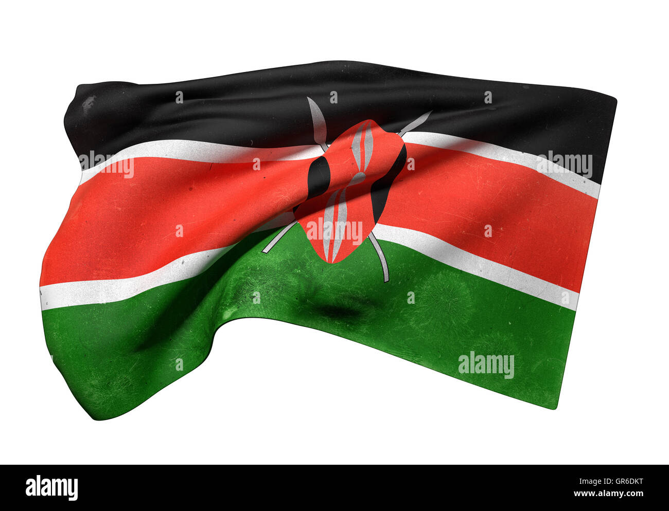 3d rendering of Kenya flag waving Stock Photo - Alamy