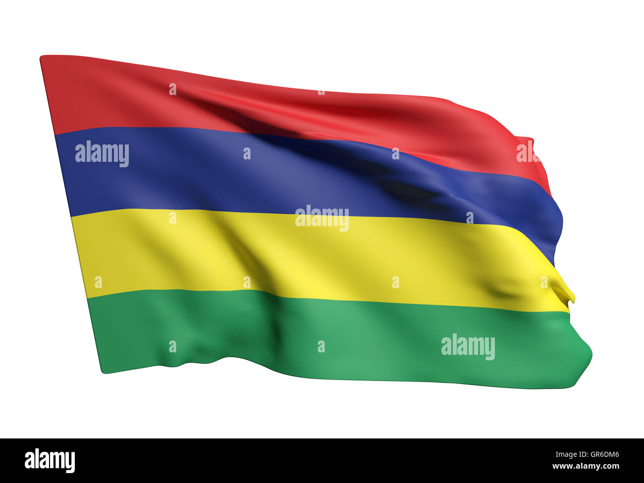 Mauritius waving flag Cut Out Stock Images & Pictures - Alamy