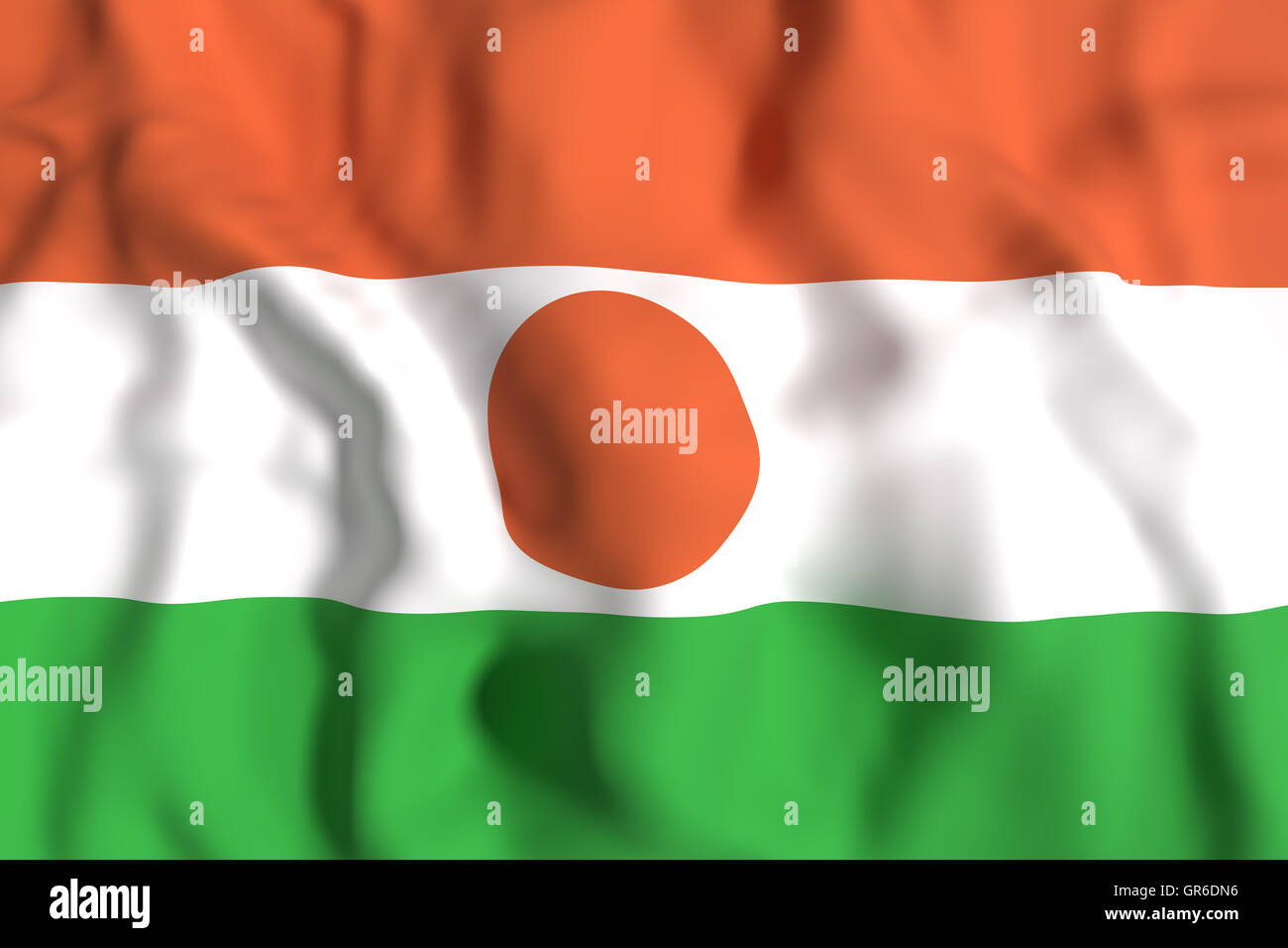 3d rendering of Republic of Niger flag waving Stock Photo - Alamy