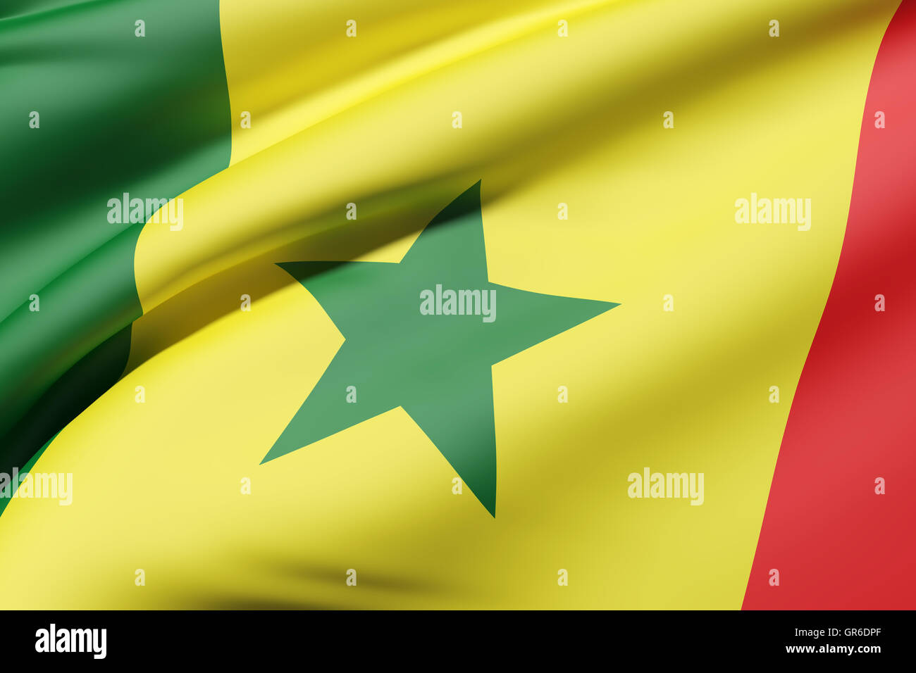 Senegal waving flag national 3d hi-res stock photography and images - Alamy