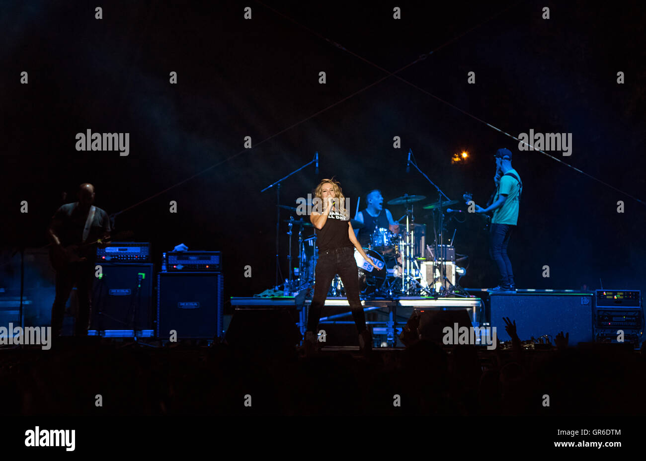 Singer Sandra Nasic of Guano Apes during performance at outdoor ...