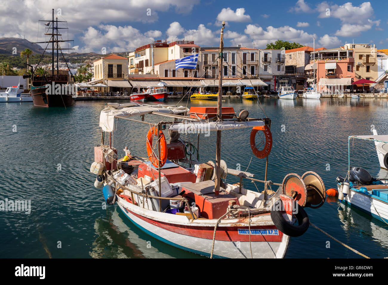 Old venetian harbor of Rethymno, Crete Stock Photo - Alamy