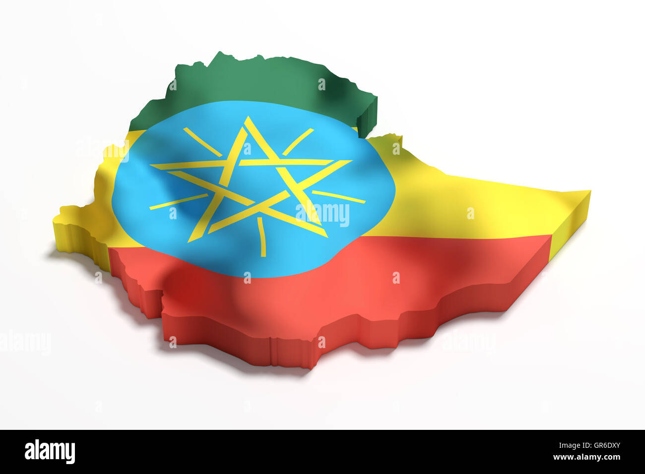 3d rendering of Ethiopia map and flag Stock Photo - Alamy