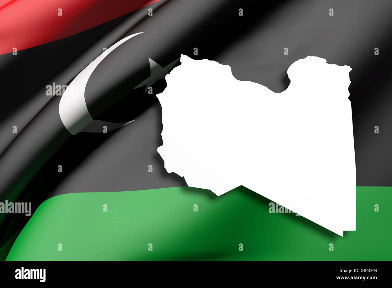 3d rendering of Libya map and flag on background Stock Photo - Alamy
