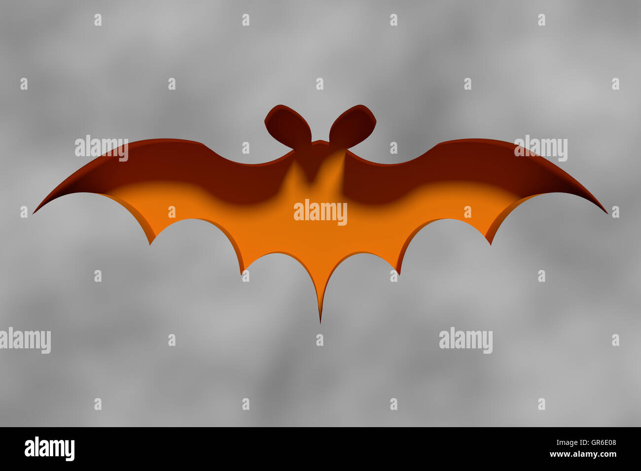 3d rendering of flying orange bat on grey background Stock Photo - Alamy