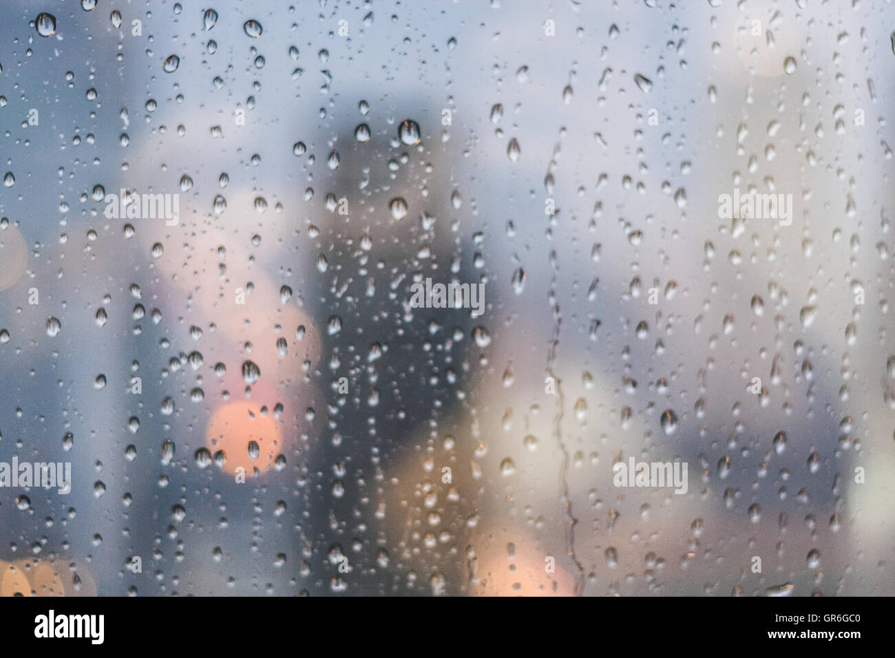 Rain Drops On Clear Glass Stock Photo - Alamy