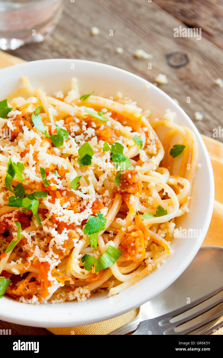 Italian pasta - Spaghetti bolognese close up Stock Photo - Alamy