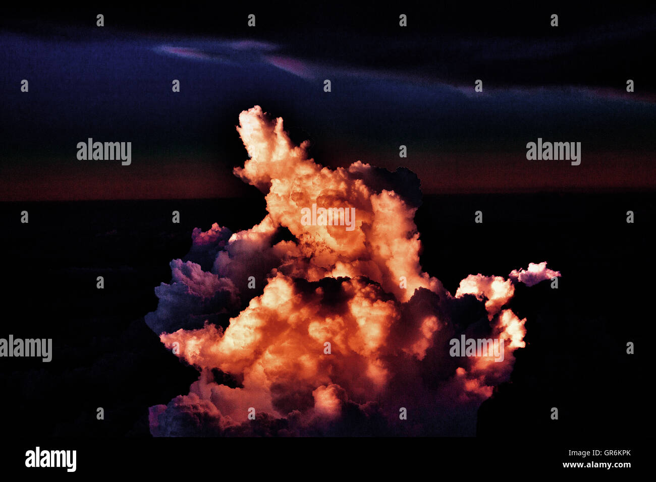 Spectacular sunset lit clouds over Barcelona, Spain Stock Photo - Alamy