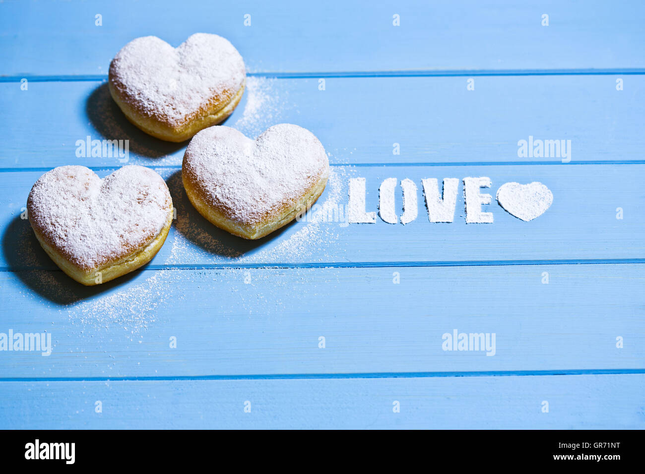 Heart Donuts And Love Letters Stock Photo - Alamy