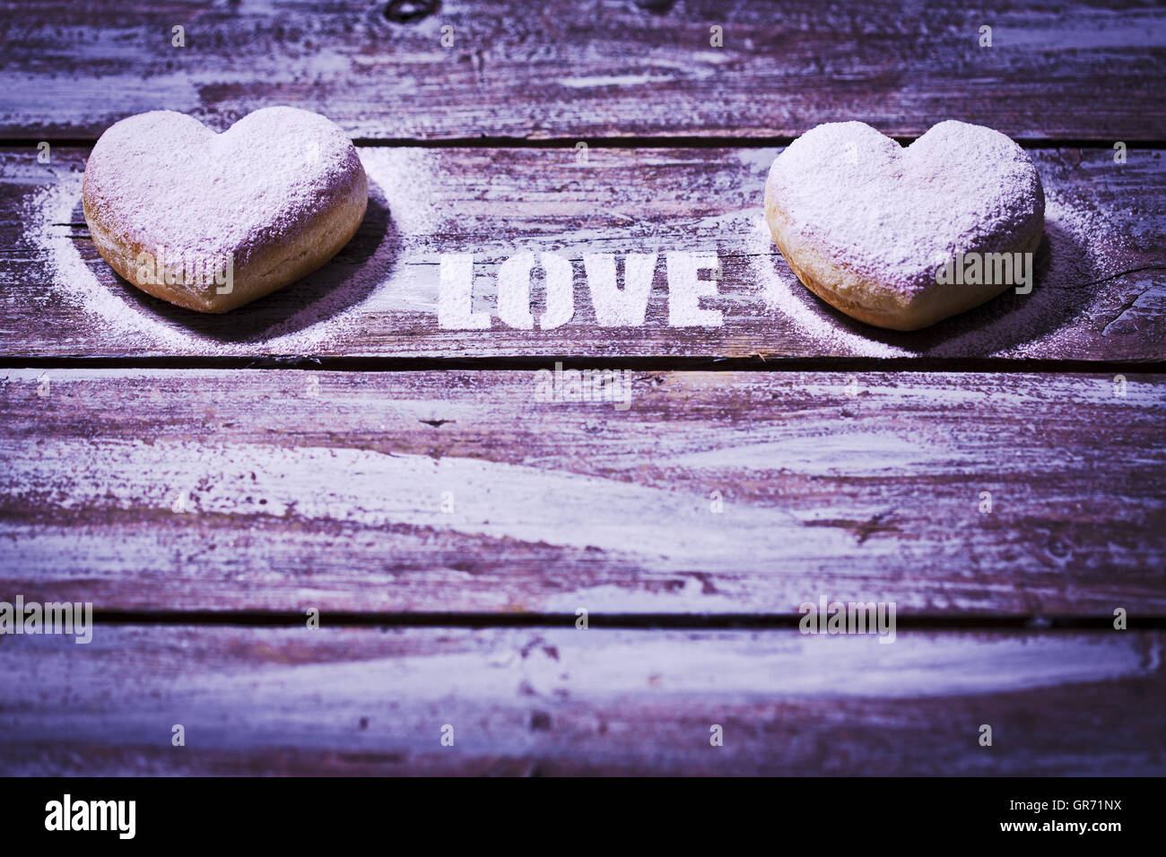 Heart Donuts And Love Letters Stock Photo - Alamy