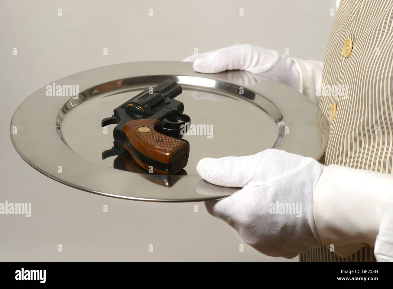 Butler With A Revolver Stock Photo - Alamy