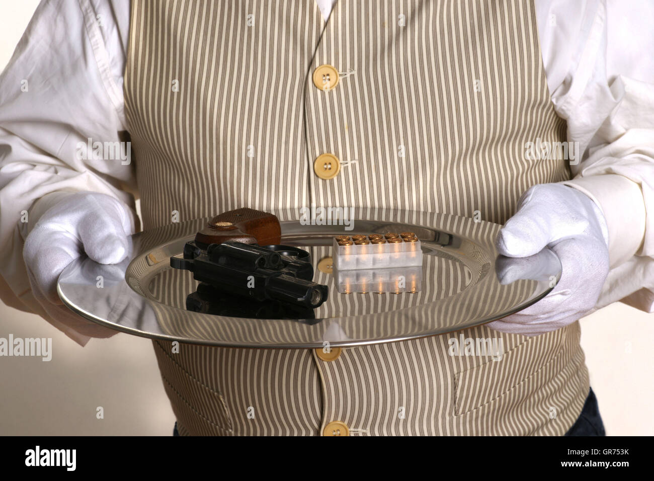 Butler With A Revolver Stock Photo - Alamy