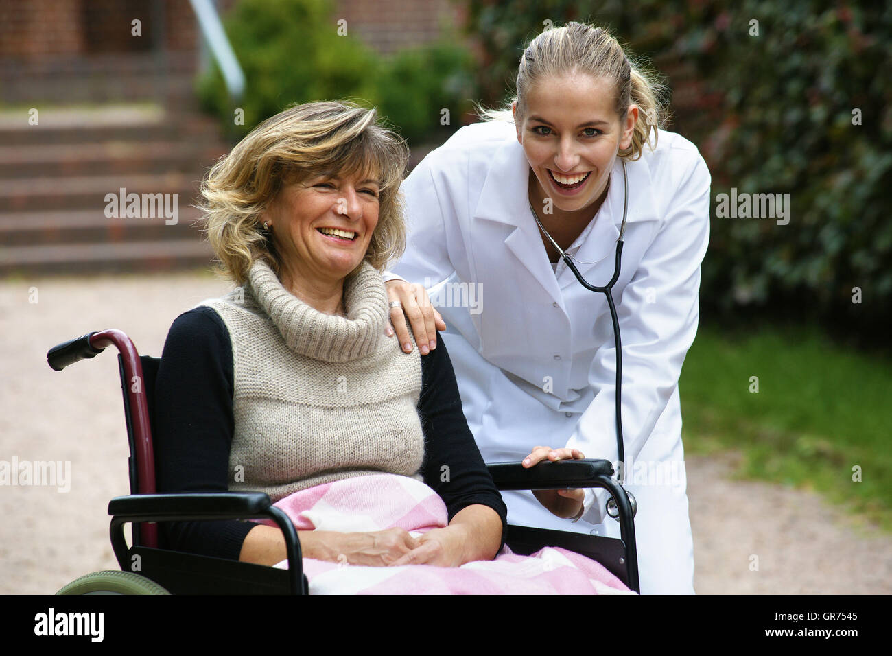 Older Woman With A Handycap Stock Photo - Alamy