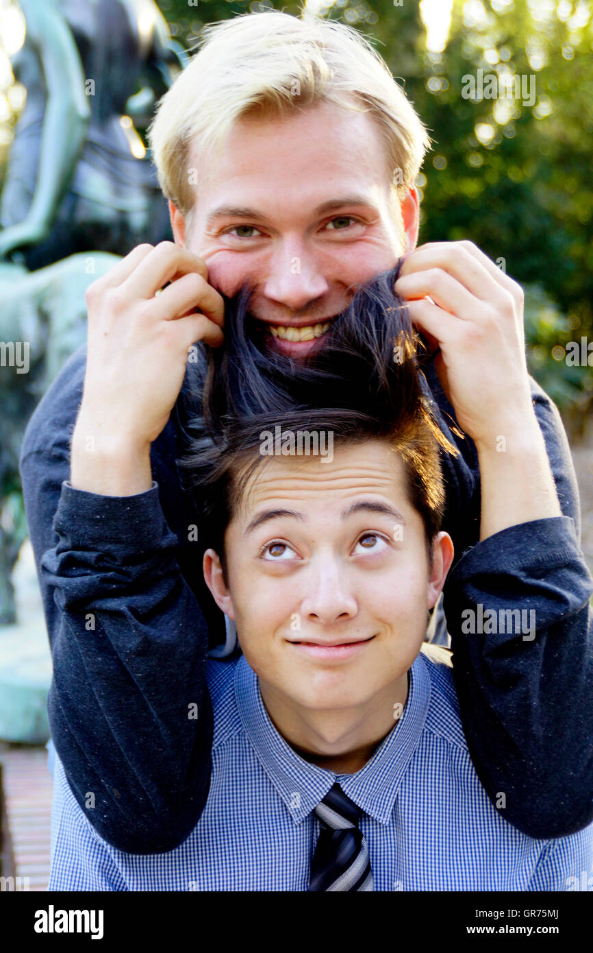 Two Friends Has Fun Stock Photo - Alamy