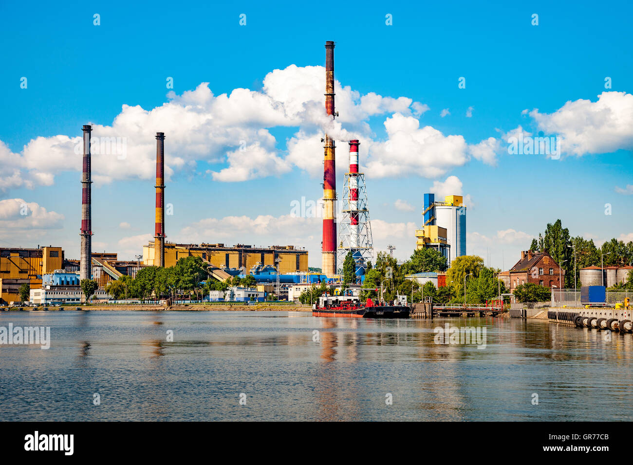 Working thermal power plant or station with hi-res stock photography ...