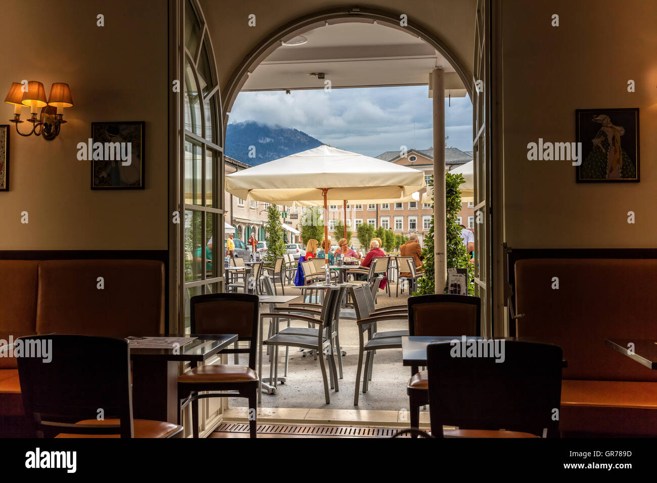 Overlooking The Mozart Square In Salzburg Stock Photo - Alamy